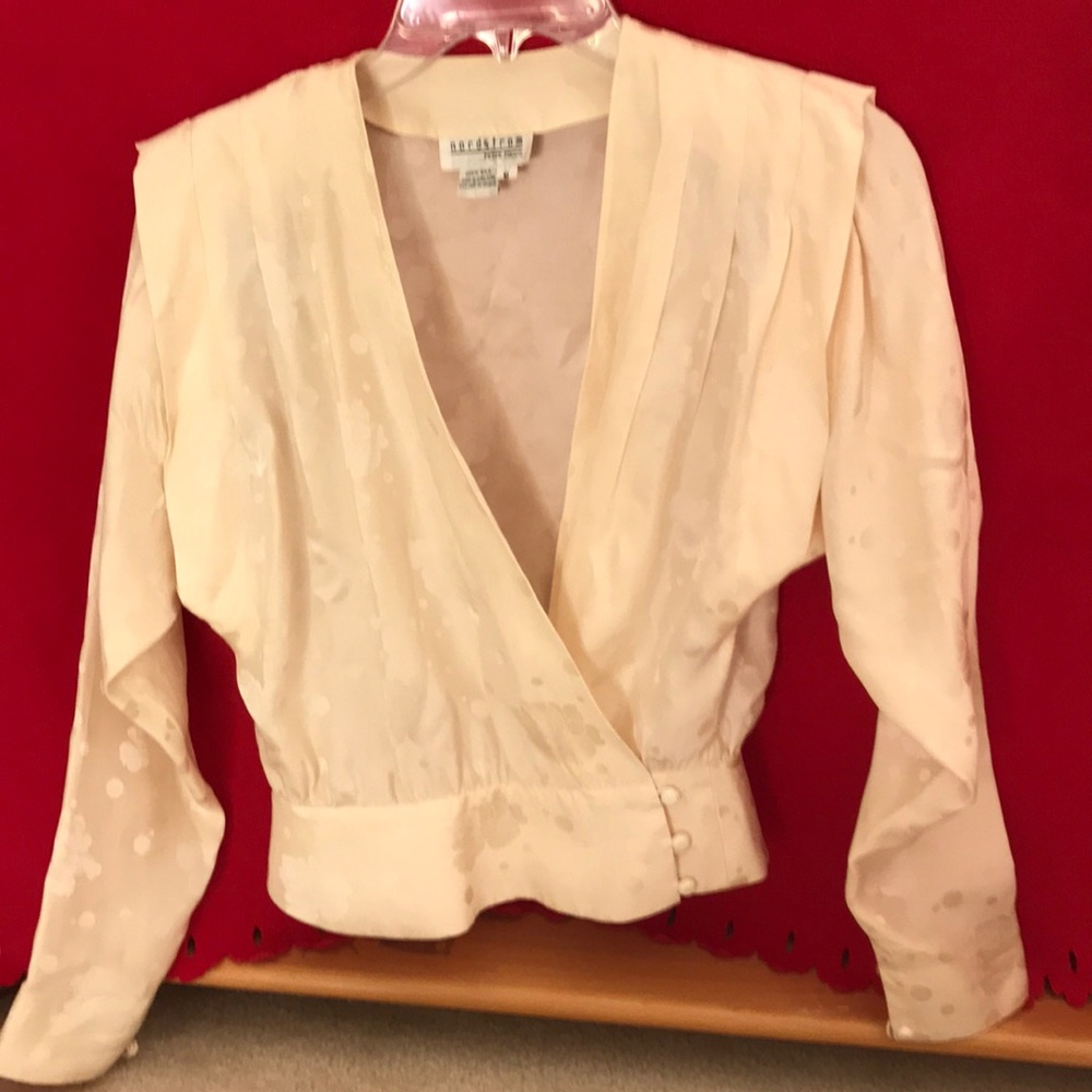 100%Silk Cream Color Top - Gem